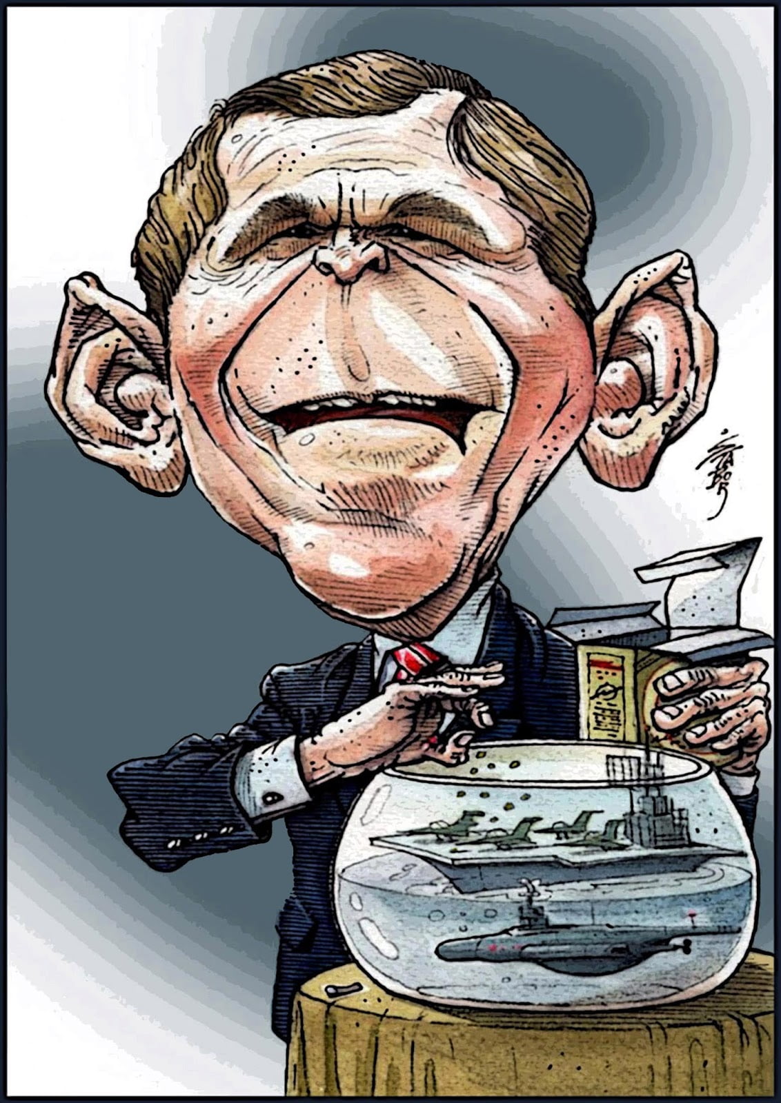 Desenho De Desenho Animado De George Bush Marshall Ramsey Cartoonist: