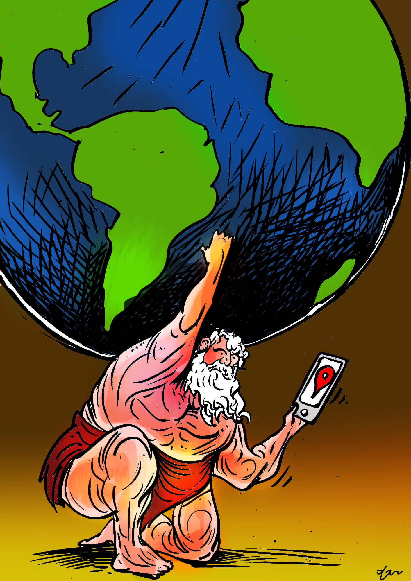 Atlas In The Modern Edge - Toons Mag