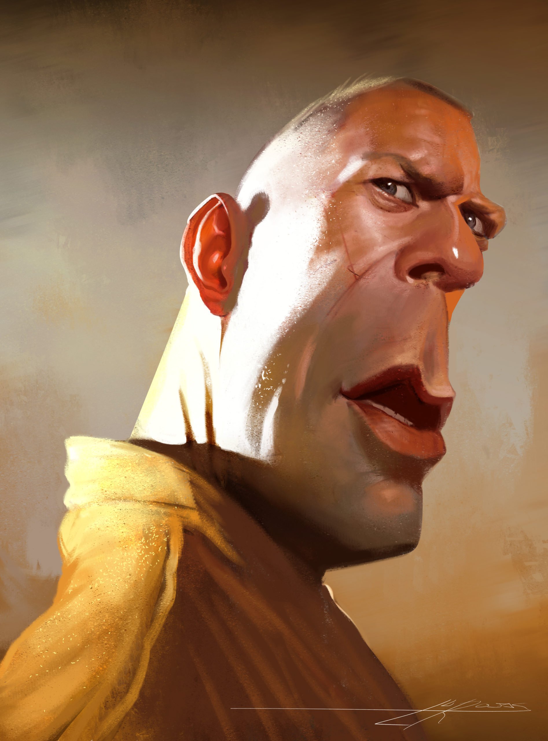 Caricature Of Bruce Willis - Toons Mag