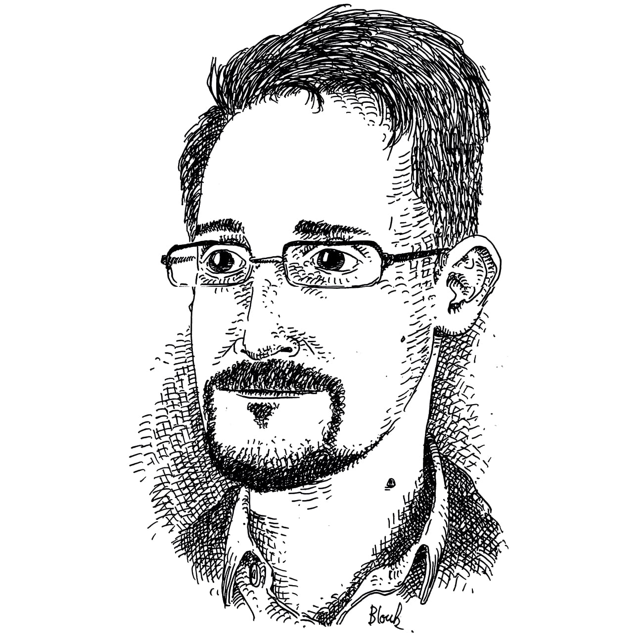 Portrait Of Edward Snowden - Toons Mag