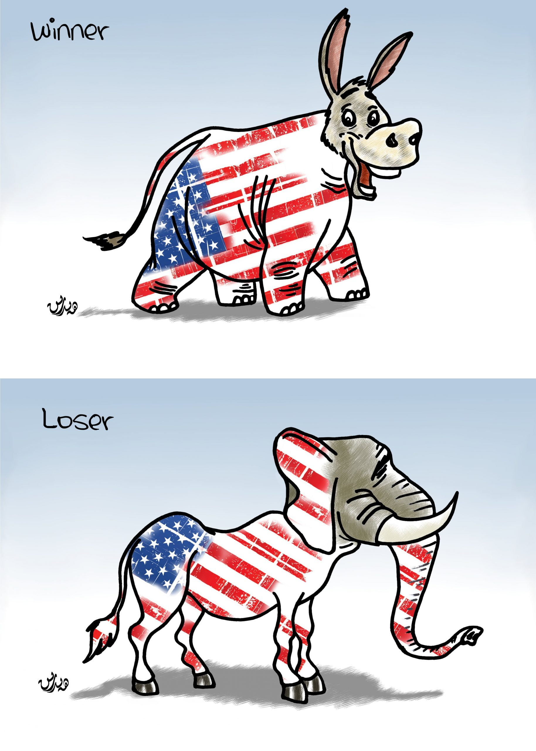Cartoon About The USA Presidential Elections And Their Results - Toons Mag