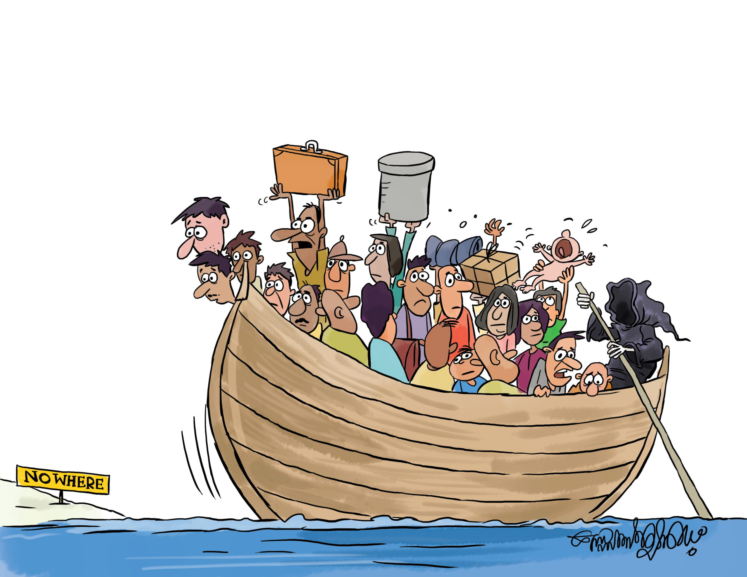 Migration Cartoon