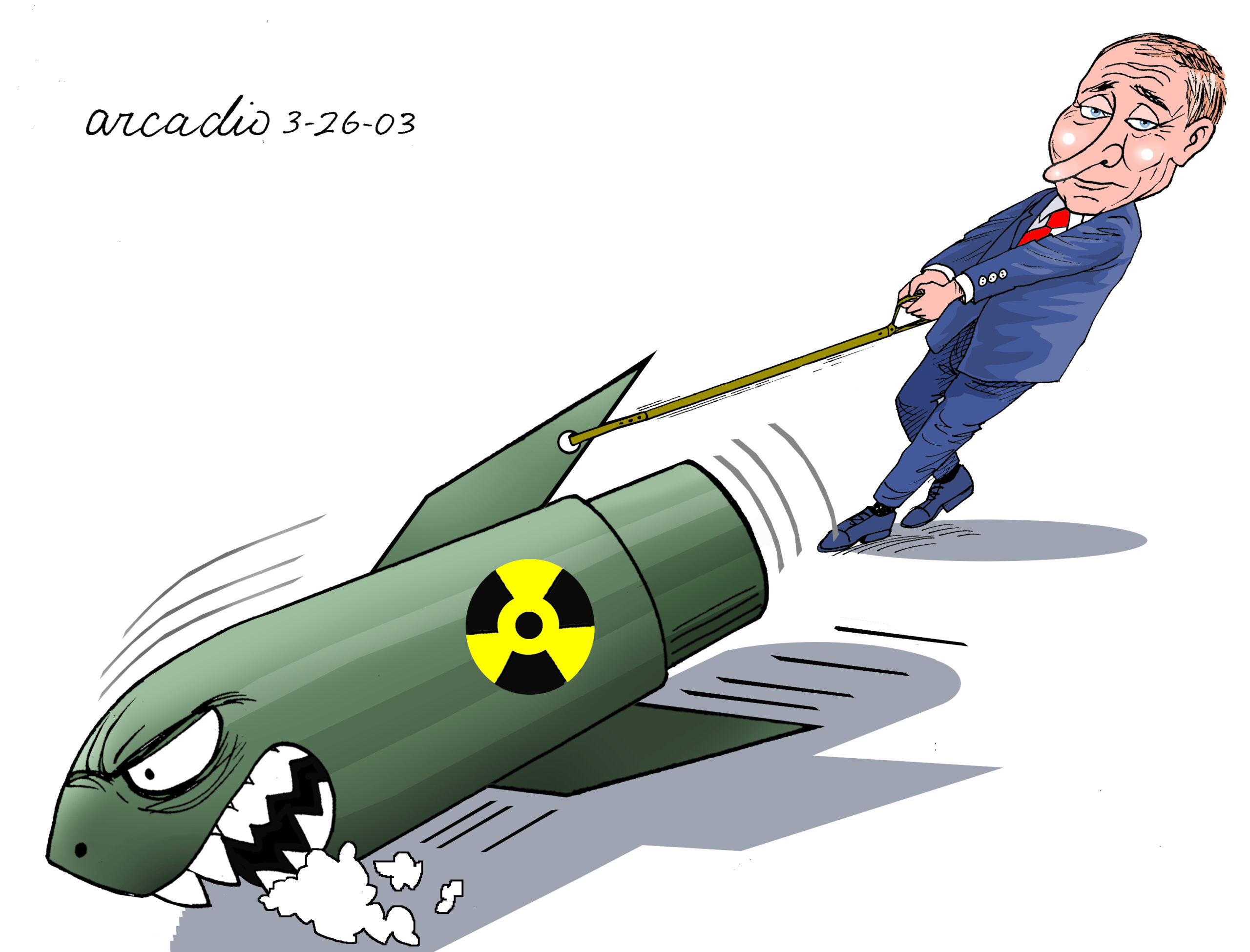 Putin Walking With His Nuclear Dog - Toons Mag