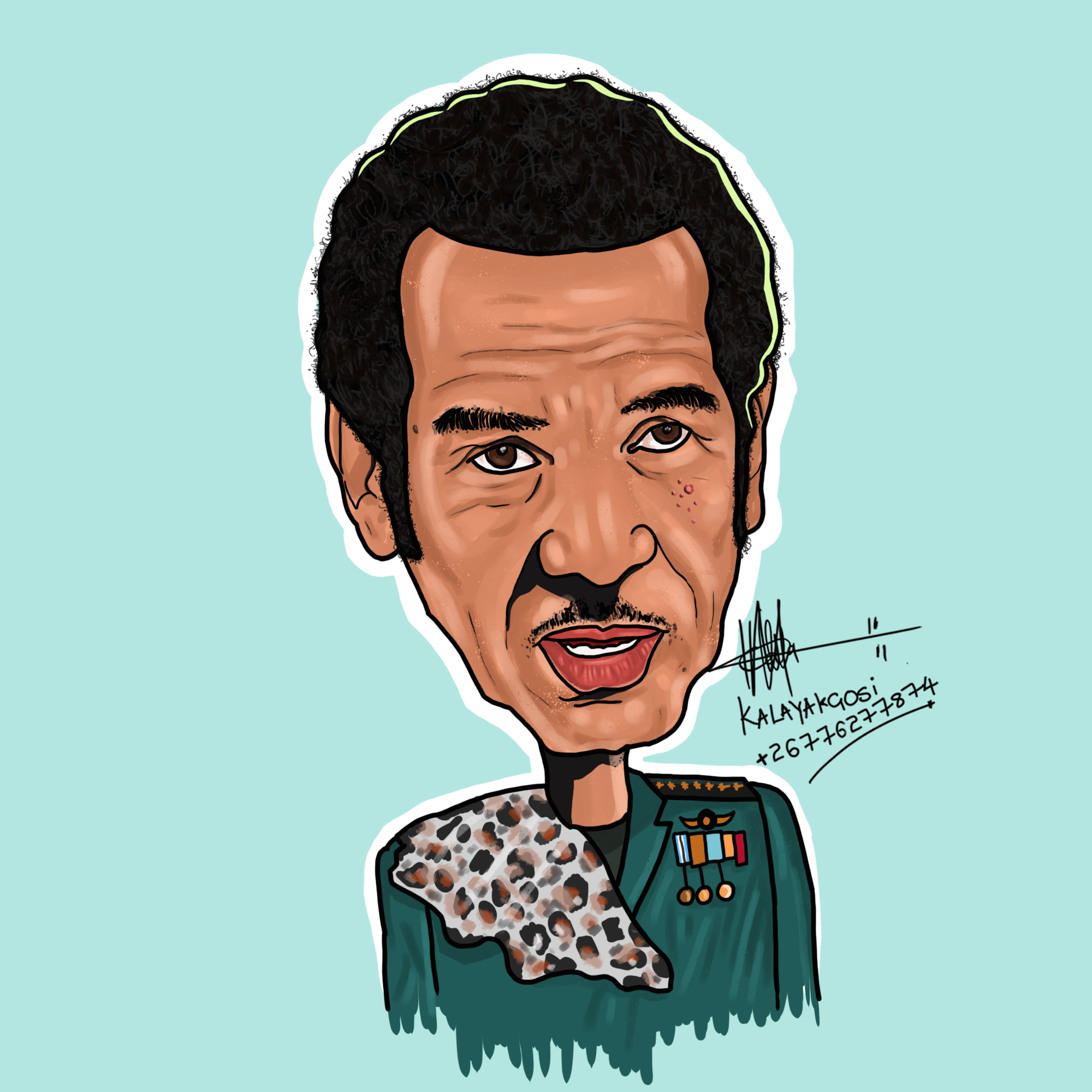 Cartoon Illustration Of H.E. Sir Seretse Khama Ian Khama - Toons Mag