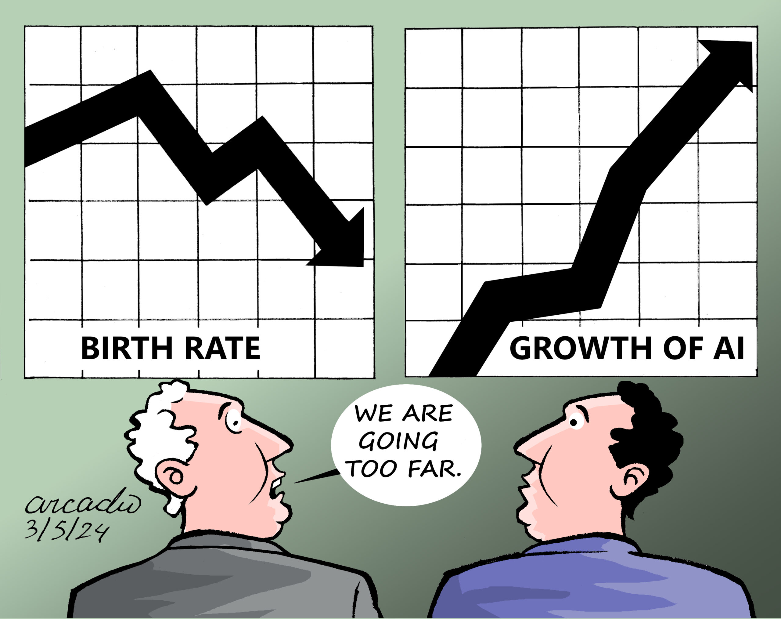 Birth Rate Vs AI - Toons Mag