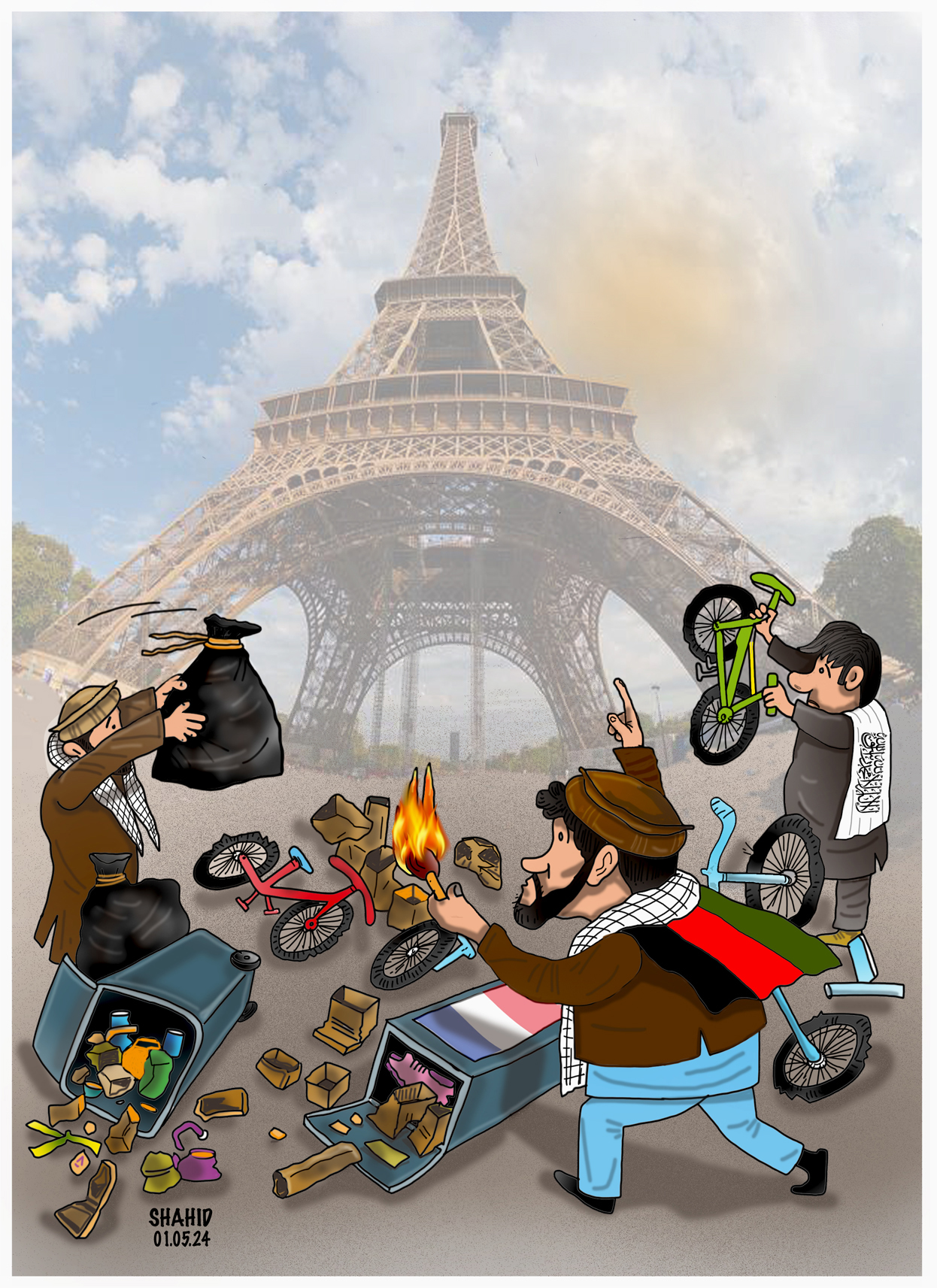 Afghan Refugees In Paris! - Toons Mag