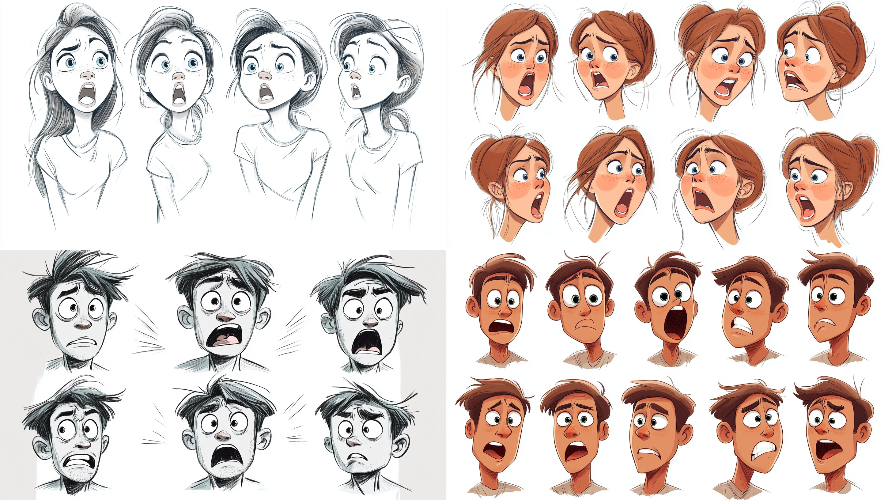 facial expressions cartoon drawing